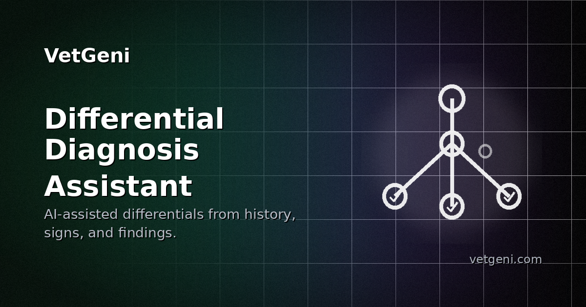 Veterinary Differential Diagnosis Generator | Ranked Differentials ...